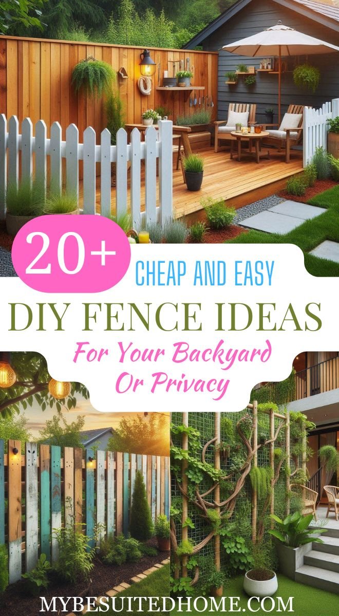 20+ Cheap And Easy DIY Fence Ideas For Your Backyard Bliss - My ...