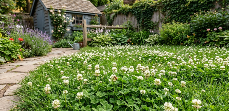 How To Reduce Lawn Maintenance With Clover Patches - My Besuited Home