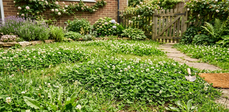 How To Reduce Lawn Maintenance With Clover Patches - My Besuited Home